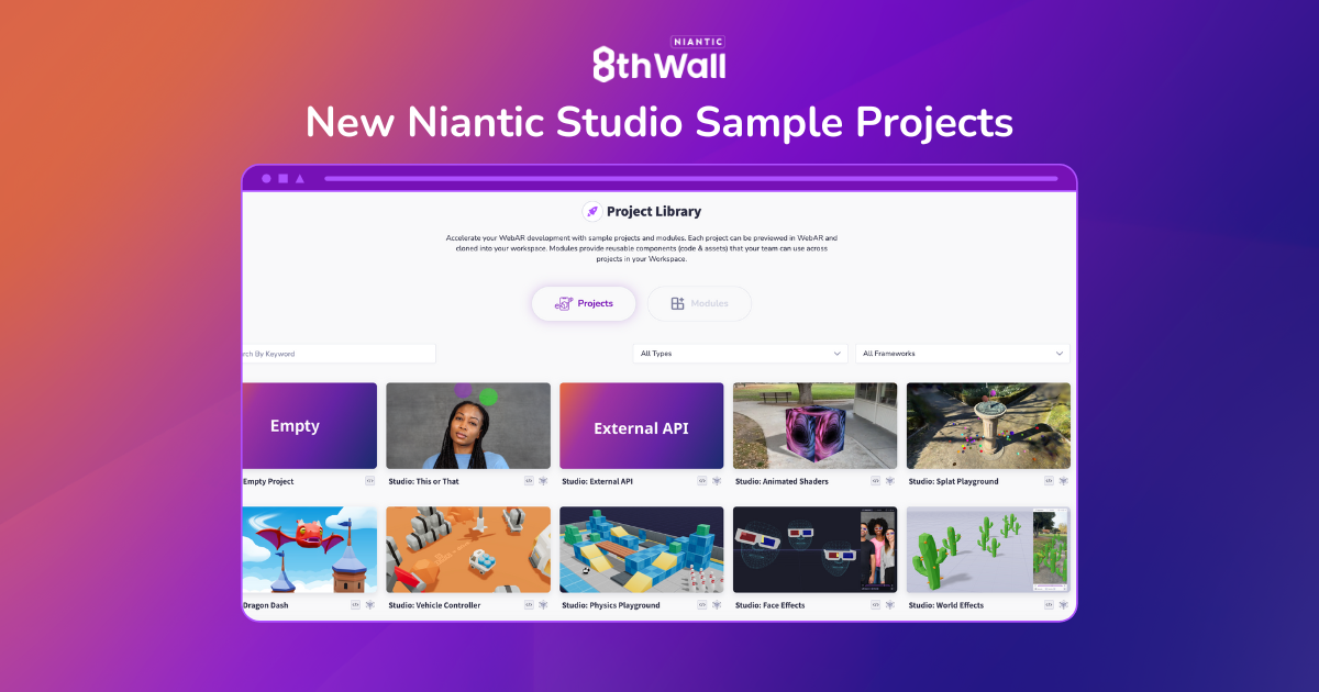 Exploring 5 new sample projects for Niantic Studio | 8th Wall